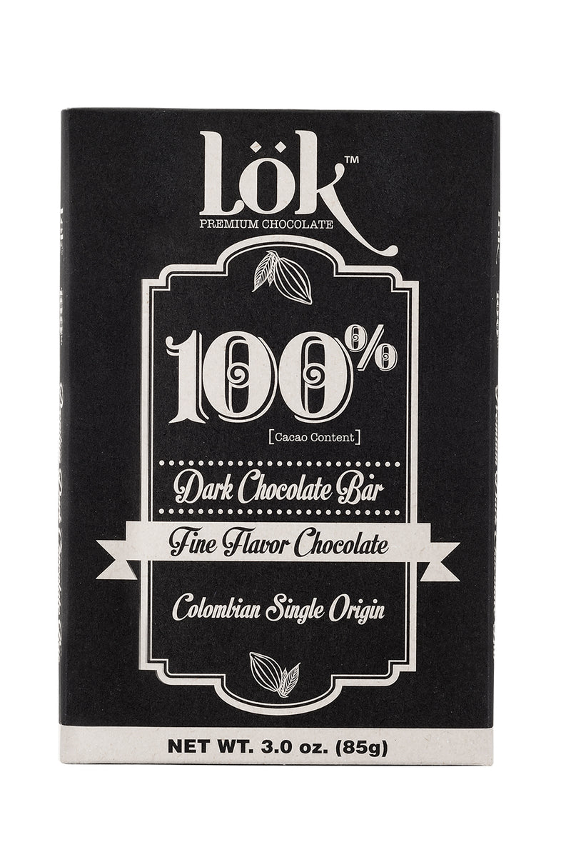 Lök Premium Dark Chocolate Bar 100% Cacao– lokfoods